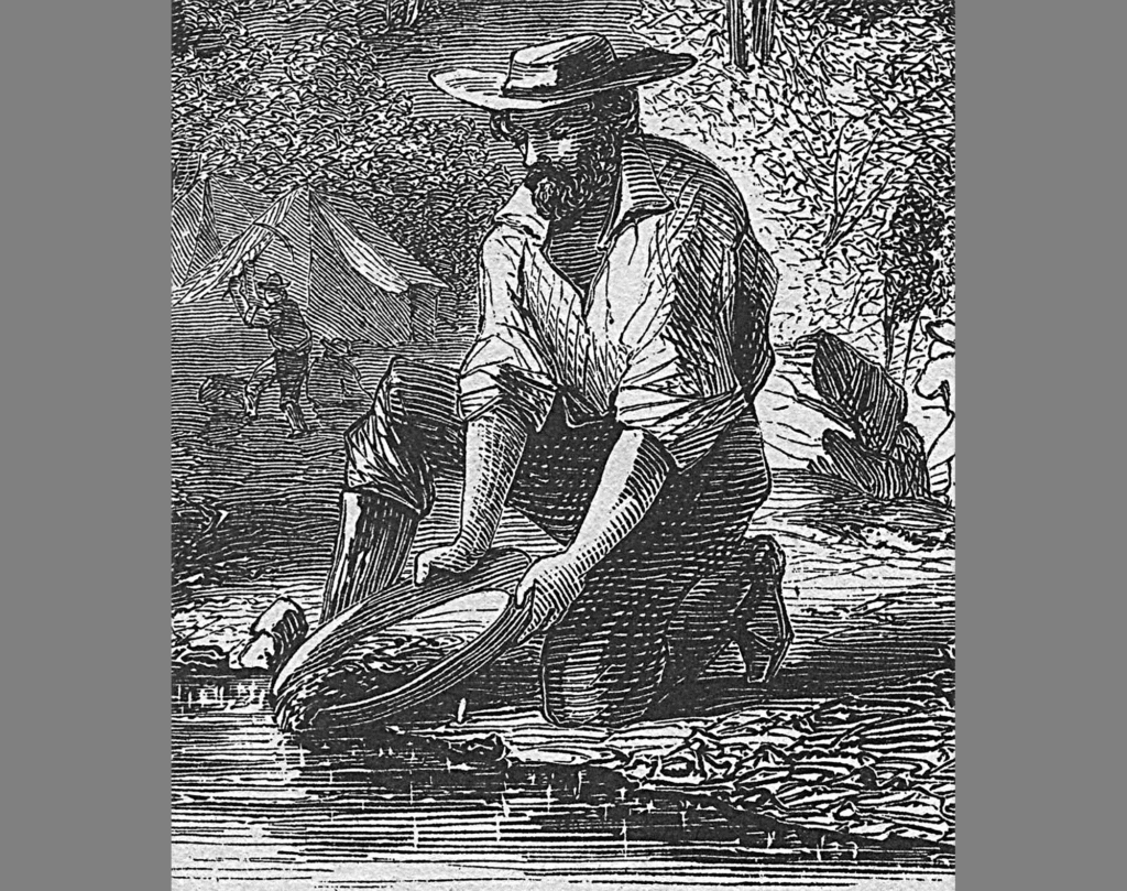 how to draw gold panning